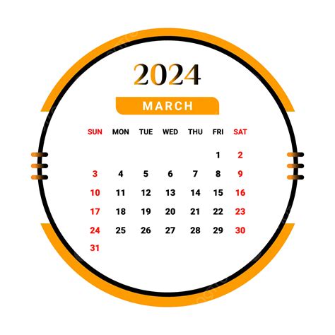2024 年 3 月カレンダー黄色と黒 ベクターイラスト画像とpngフリー素材透過の無料ダウンロード Pngtree