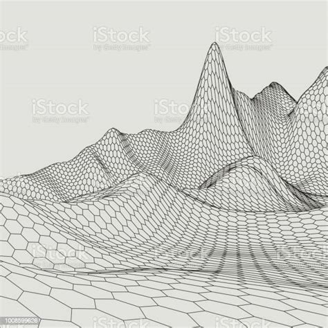 추상적인 3d 조명 왜곡 메쉬 구체 네온 간판입니다 미래 기술 Hud 요소입니다 우아한 파괴 큰 데이터 시각화 3차원 형태에