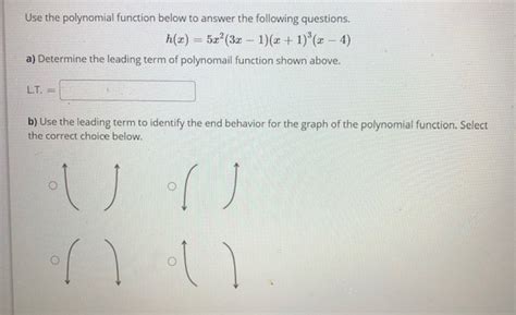 Answered Use The Polynomial Function Below To Bartleby