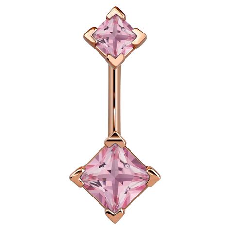 Pink Diamond Belly Button Rings