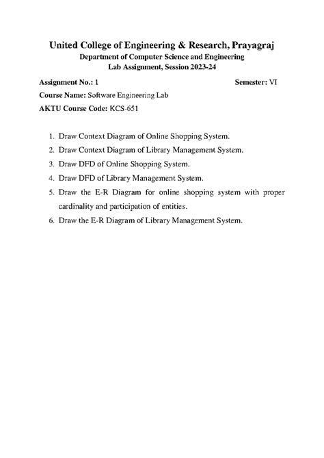 se lab assignment 1 lab united college of engineering and research