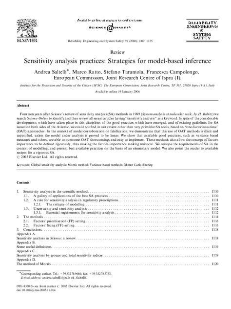 Pdf Sensitivity Analysis Practices Strategies For Model Based Inference
