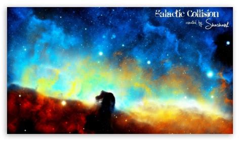 When Galaxies Colide Super High Resolution Wallpaper
