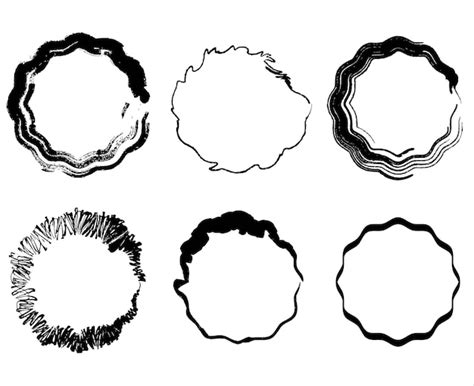 Premium Vector A Circle Wave Frame Drawn By A Brush Grunge