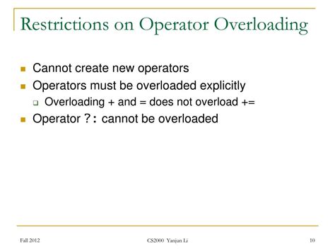 Ppt Chapter 11 2 Operator Overloading Powerpoint Presentation Free