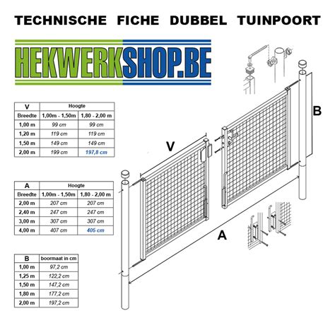 Dubbel Tuinpoort 2 00br X 1 25h Zwart Via Hekwerkshop Be
