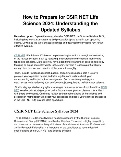 Ppt Csir Net Life Science Syllabus Blog Powerpoint Presentation Free