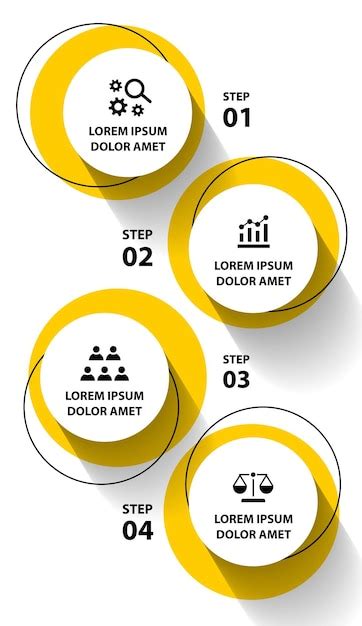 Templat Desain Flowchart Infografis 4 Langkah Vektor Gratis