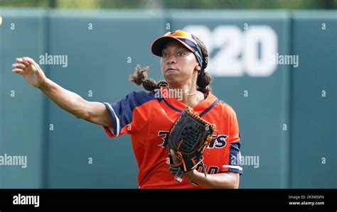 Cal St Fullerton Infielder Ashley Adams Throws The Ball Before An Ncaa