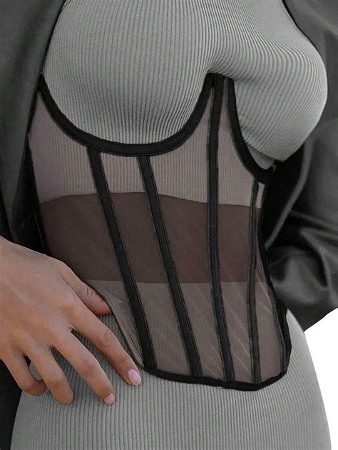 Corset sous poitrine à lacets Mode en ligne SHEIN FRANCE