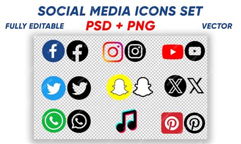 Vector Colección De Logotipos De Redes Sociales Populares Con Fondo