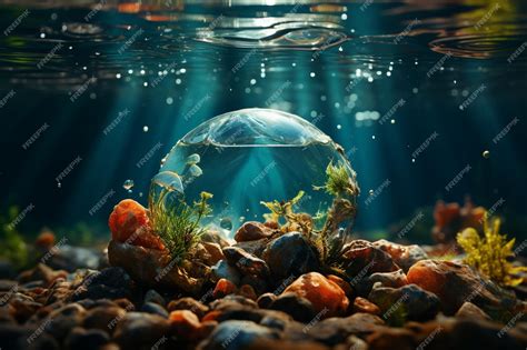 Symbolic Image Earth Clutched In Plastic Bag Amidst Garbage Pile