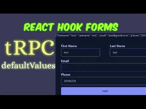 React Hook Forms In T3 Stack With Default Values And TRPC Prisma Update