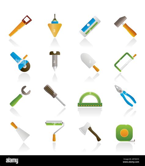 Construction And Building Tools Icons Vector Icon Set Stock Vector Image Art Alamy
