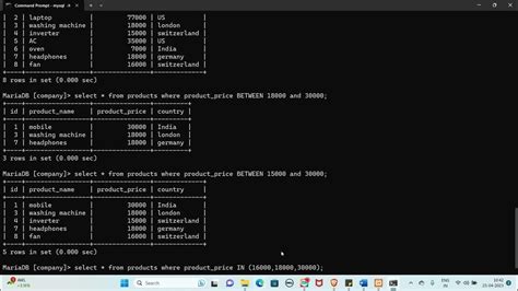 List Operator Sql Query List Operator Sql Query Mariadb List Operator Youtube