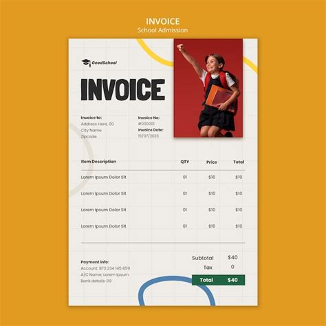 School Invoice Psd High Quality Free Psd Templates For Download