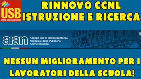 USB Pubblico Impiego Scuola Rinnovo Contratto Istruzione E Ricerca La Concertazione Migliora