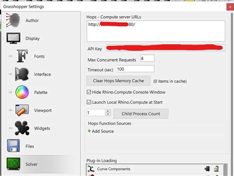 Rhino Compute Settings For Hops Local Server Url Computerhino3d