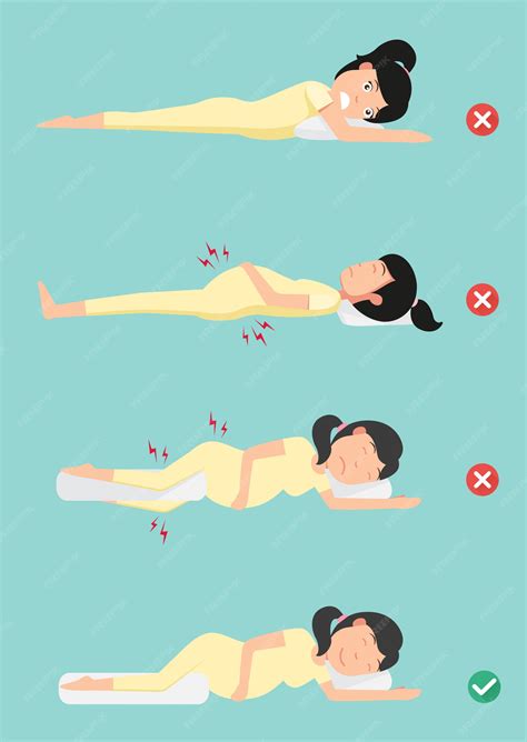 Premium Vector Best And Worst Positions For Sleeping Pregnant Women