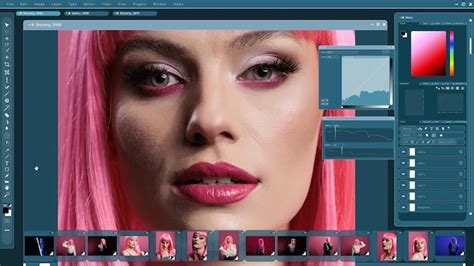 Premium Photo Graphics Editor Software Interface Used For Professionally Retouching Woman