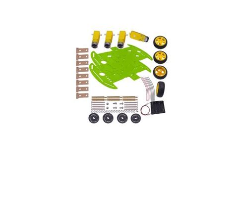 Kit Chassi Com 4 Rodas 4wd Verde Carro Para RobÓtica Arducore