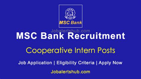 Msc Bank Cooperative Intern 2024 Job Notification