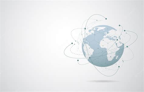 Premium Vector Global Network Connection World Map Point And Line Composition Concept Of