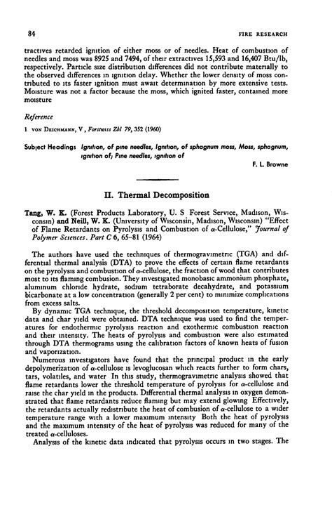 Effect Of Flame Retardants On Pyrolysis And Combustion Of A Cellulose