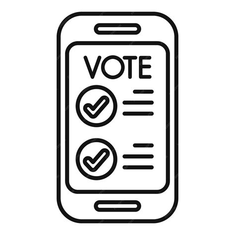 Premium Vector Smartphone Showing Online Voting App With Check Mark