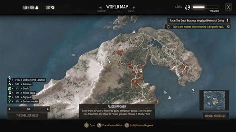 Places Of Power Skellige Map Witcher 3 Kaer Morhen Places Of Power
