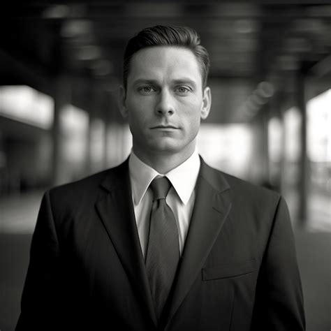 Premium Photo A Man In A Suit And Tie Is Standing In A Building