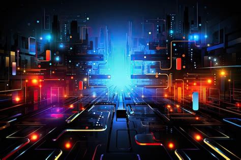 Premium Ai Image Abstract Futuristic Technology Background With Lines