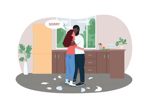 Couple Makes Up 2d Vector Web Banner Poster 2150742 Vector Art At Vecteezy