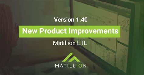 Product Improvements In Matillion Etl Version 140
