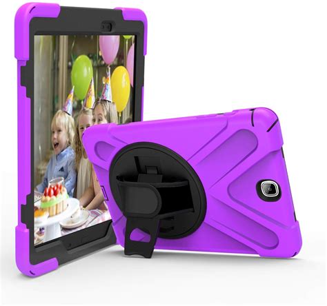 KIQ Galaxy Tab A T Case Heavy Duty Shield Case Tempered Glass Screen Protector Cover For