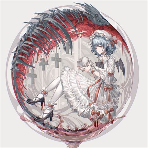 Vexki Remilia Scarlet Touhou Absurdres Highres 1girl Ascot Bat