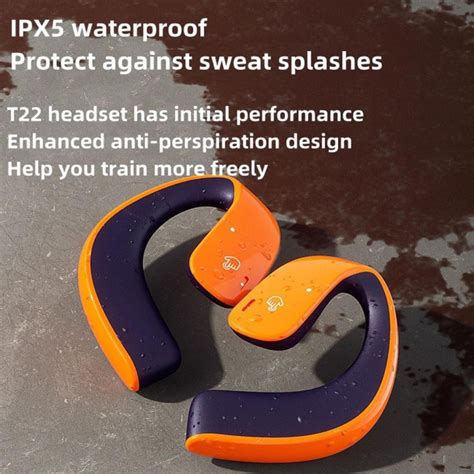 T22 Tws 무선 블루투스 헤드폰 귀 클립 공기 전도 소음 감소 헤드셋 회색