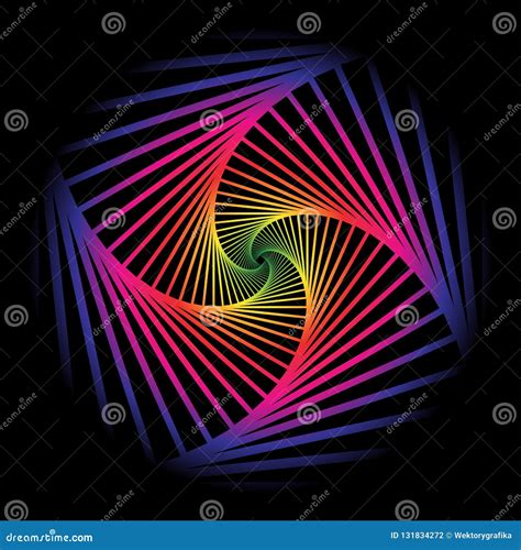 Inward Concentric Rotating Spirally Squares Abstract Geometric Background Stairs Optical