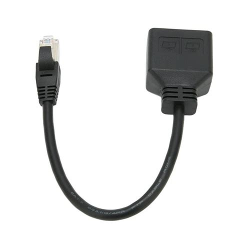 Rj45 Ethernet Adapter Cable Extension 1 To 2 Port Excellent Connection Transmission Splitter