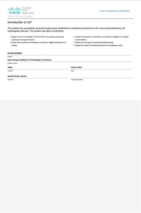 Ayush Jaiswal On Linkedin Iot Cisconetworkingacademy Ciscocertification Cisco