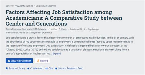 Pdf Factors Affecting Job Satisfaction Among Academicians A