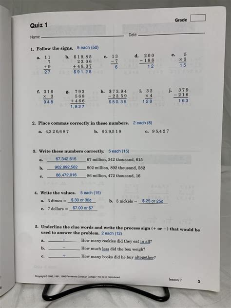 Abeka Arithmetic 4 3rd Ed Set Of 2 Scaihs South Carolina
