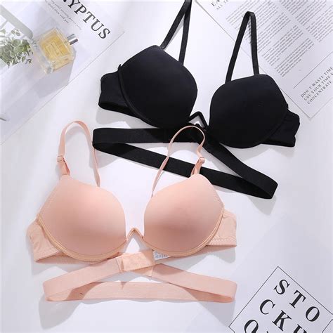 Womens Deep V Low Cut Bra Ladies Invisible Push Up Plunge Bras
