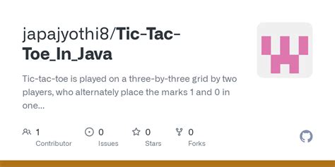 Github Japajyothi8tic Tac Toeinjava Tic Tac Toe Is Played On A