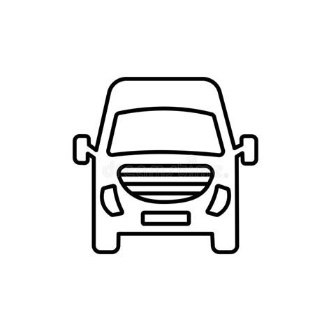 Van Front View Icon From Transport Outline Collection Thin Line Van Front View Icon Isolated On