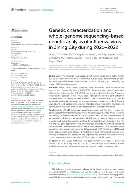 Pdf Genetic Characterization And Whole Genome Sequencing Based