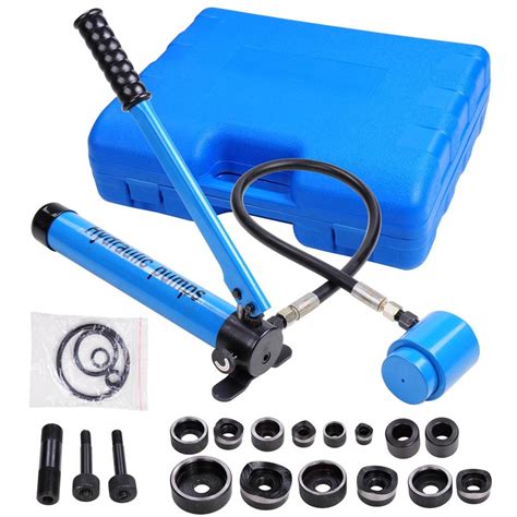 Buy 9 Ton Hydraulic Knockout Punch Press Driver Kit with 6 Dies ...