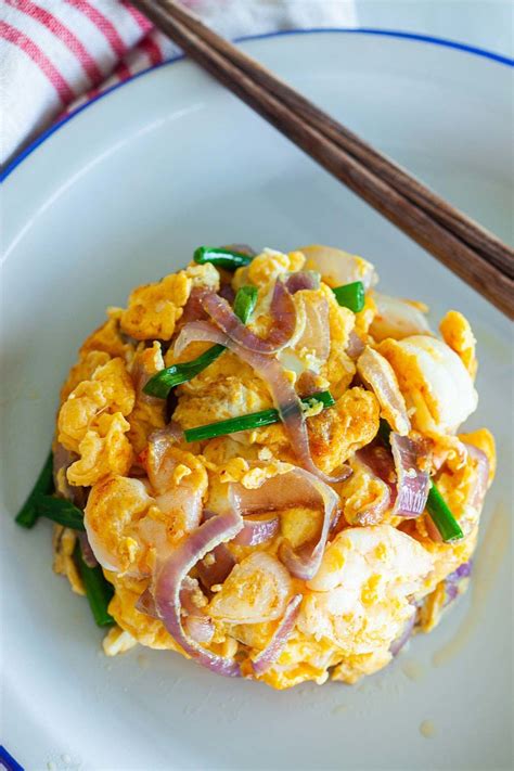 Shrimp Omelette Chinese Shrimp Omelet Rasa Malaysia