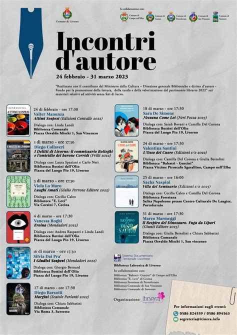 Incontri Dautore Al Via La Rassegna Letteraria Il Calendario