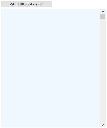 C Fake Scrolling Containers With Very Many Controls Stack Overflow